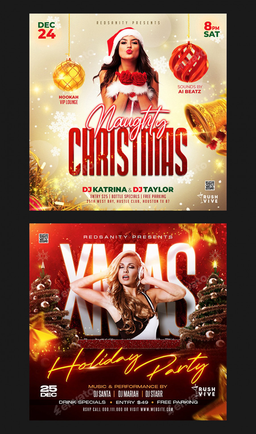Christmas Flyer Template PSD Bundle 2 in 1 - Design Template Place