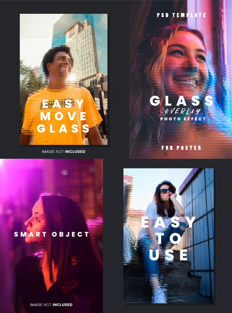 Glass overlay photo effect for poster - Design Template Place