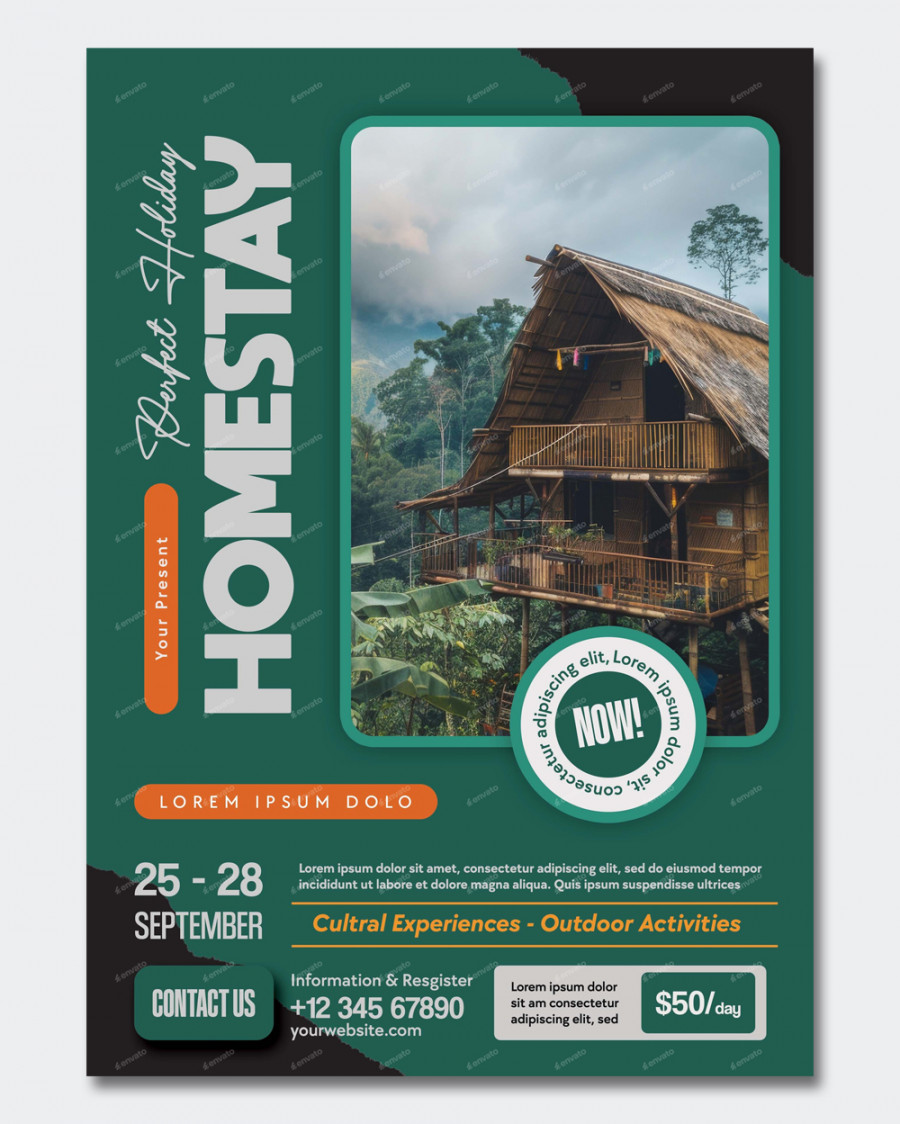 Modern Vacation Rental Flyer Template – PSD - Design Template Place