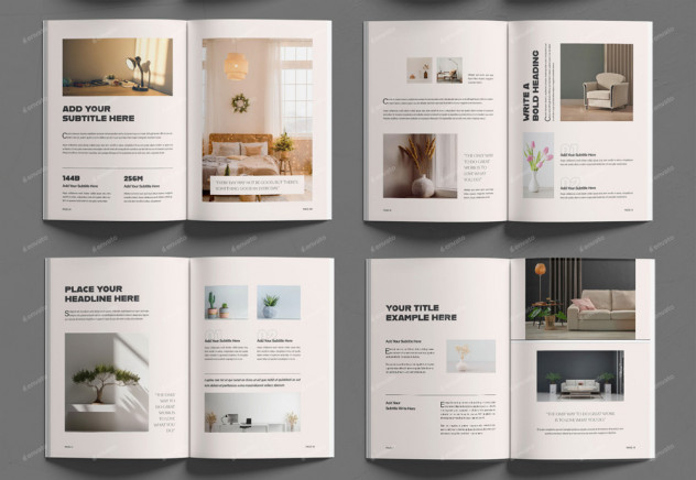 Minimalist Magazine Layout Template - Design Template Place