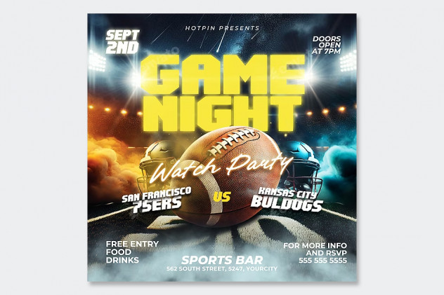 Football Flyer Design PSD - Design Template Place