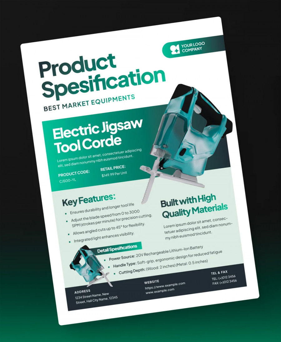 Product Specification Sheet Template - Design Template Place