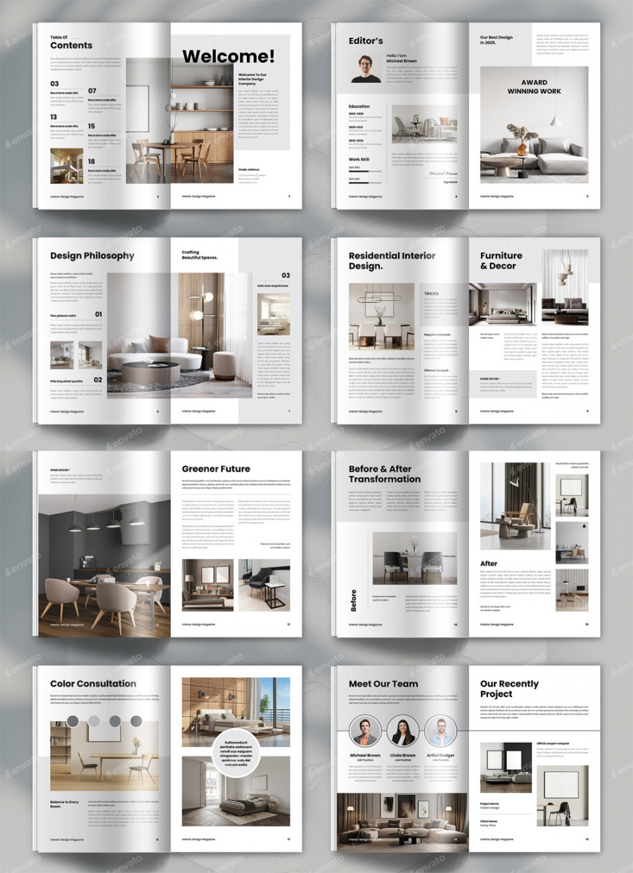 Interior Design Brochure Template InDesign INDD - Design Template Place