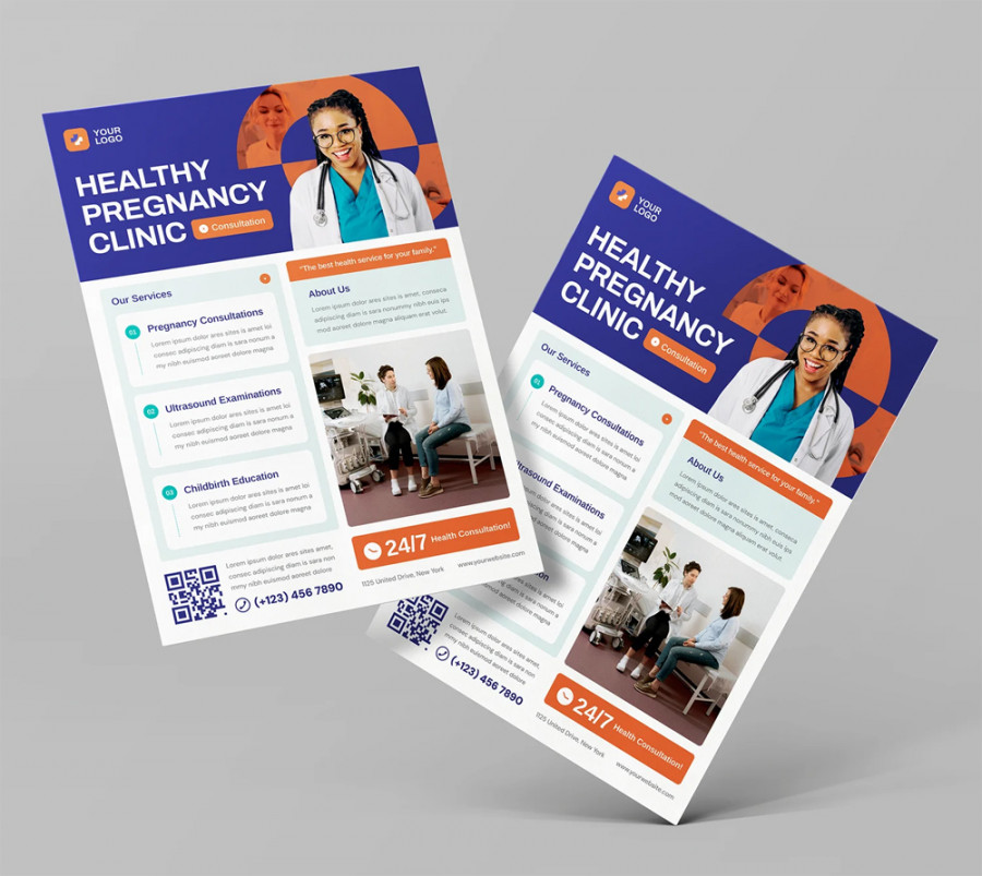 Pregnancy Clinic Flyer Template AI, EPS - Design Template Place