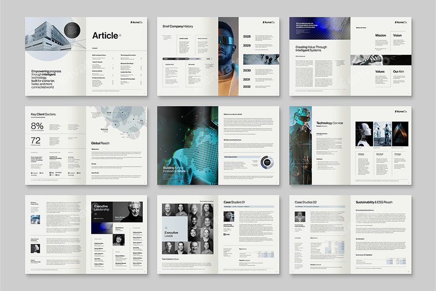 Bold Company Profile Brochure Template - Design Template Place