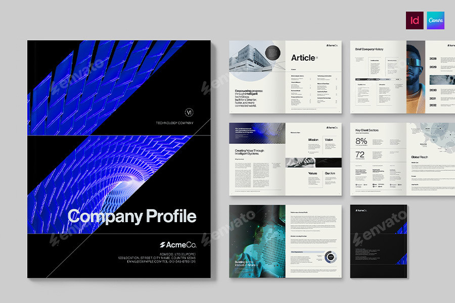 Bold Company Profile Brochure Template - Design Template Place