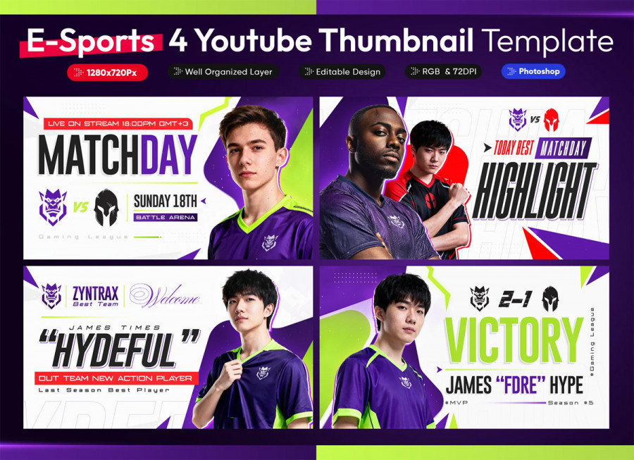 Esports YouTube Thumbnail Template - Design Template Place