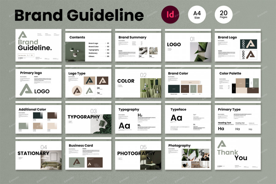 Landscape Brand Guideline Template InDesign INDD - Design Template Place