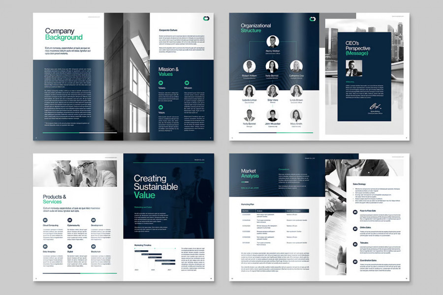 Bold Company Profile Template - Design Template Place