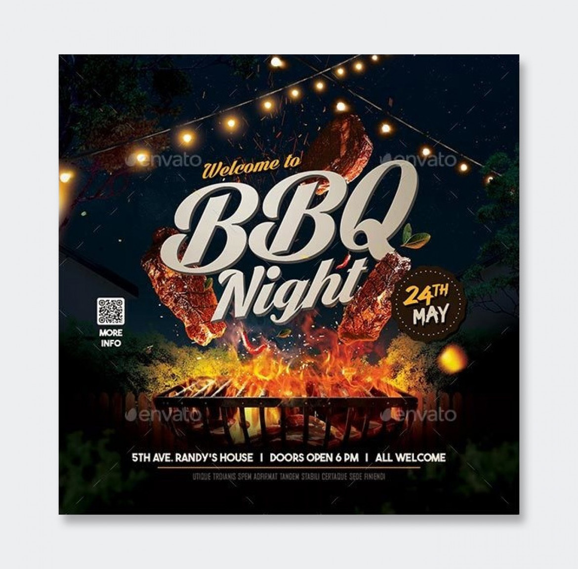 Modern BBQ Flyer Template PSD - Design Template Place
