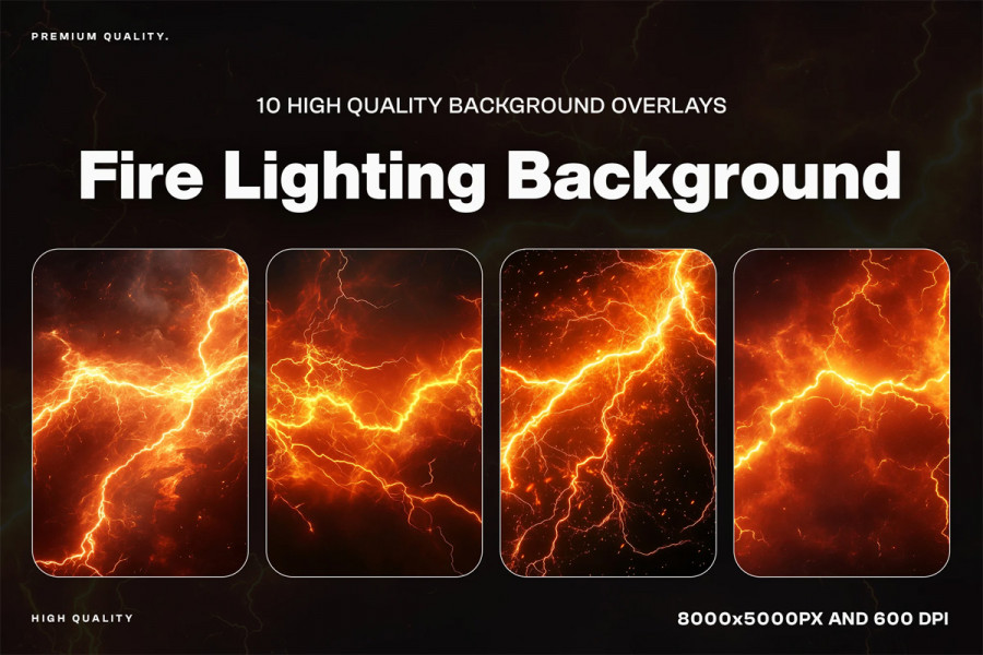 Dynamic Fire Lighting Background Overlay Pack - Design Template Place
