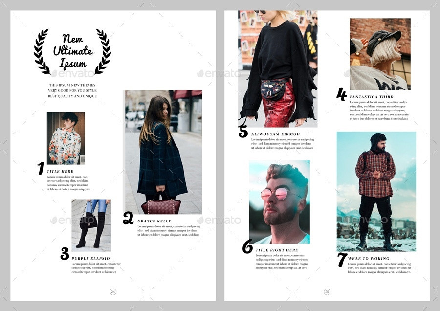 Stylish Fashion Look Magazine Template – InDesign (INDD & IDML ...