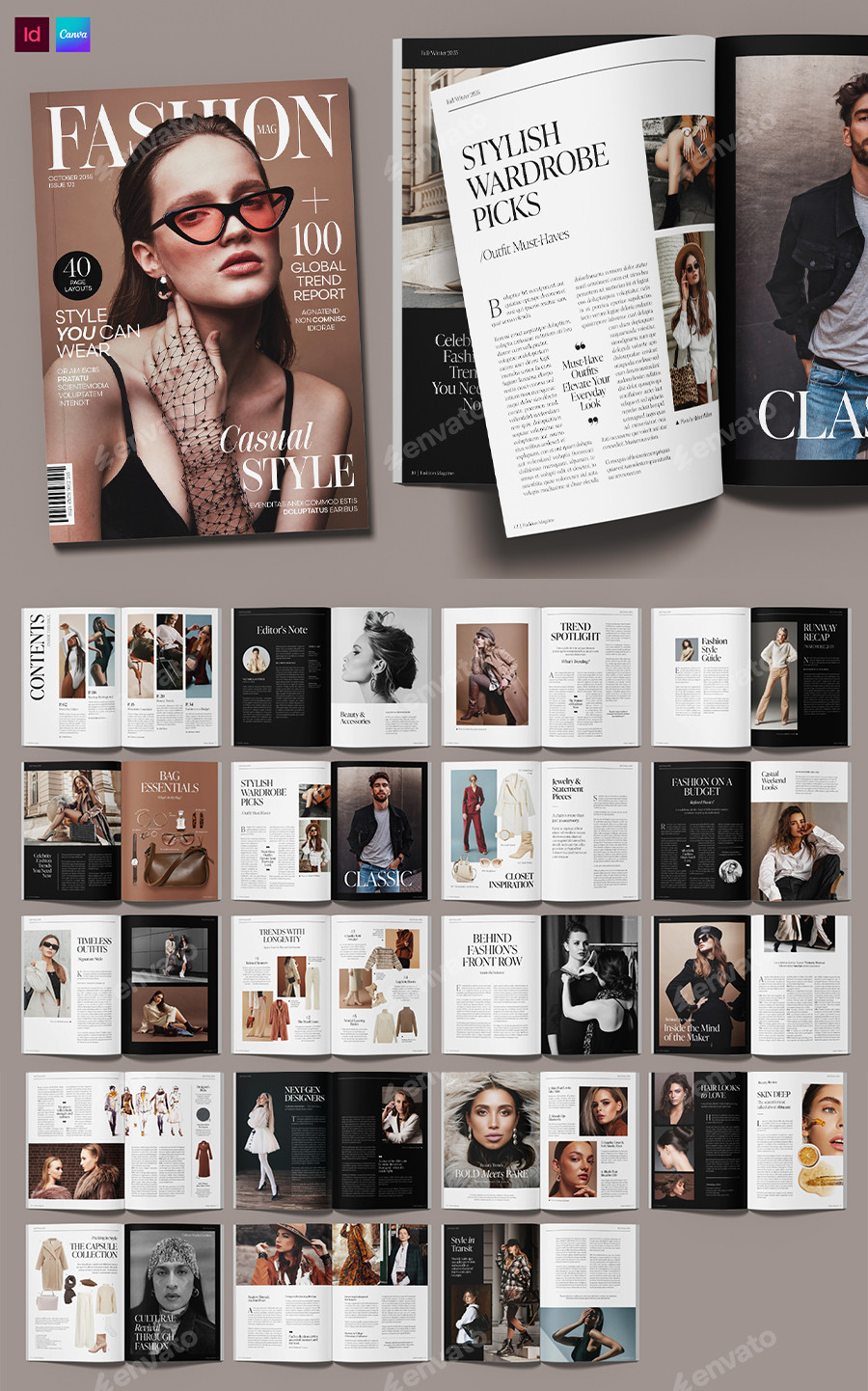 Fashion Magazine Template - InDesign INDD - Design Template Place